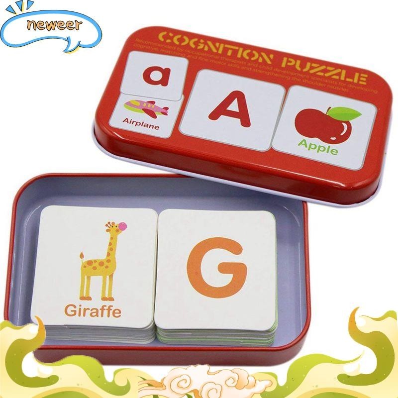 Anti-Tear Flash Cards Learning Alphabet Puzzle Cards, Matching Puzzle ...