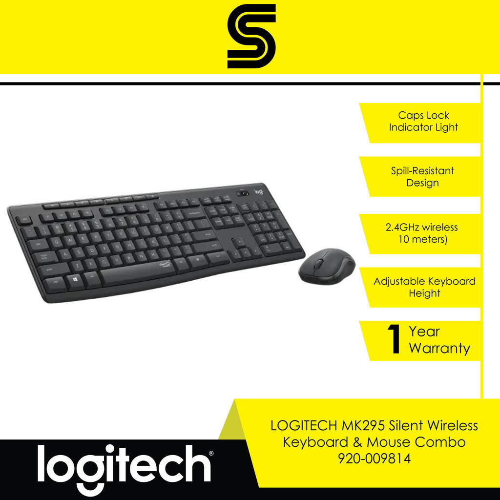 Logitech Mk295 Silent Wireless Keyboard And Mouse Combo 920 009814 Shopee Malaysia