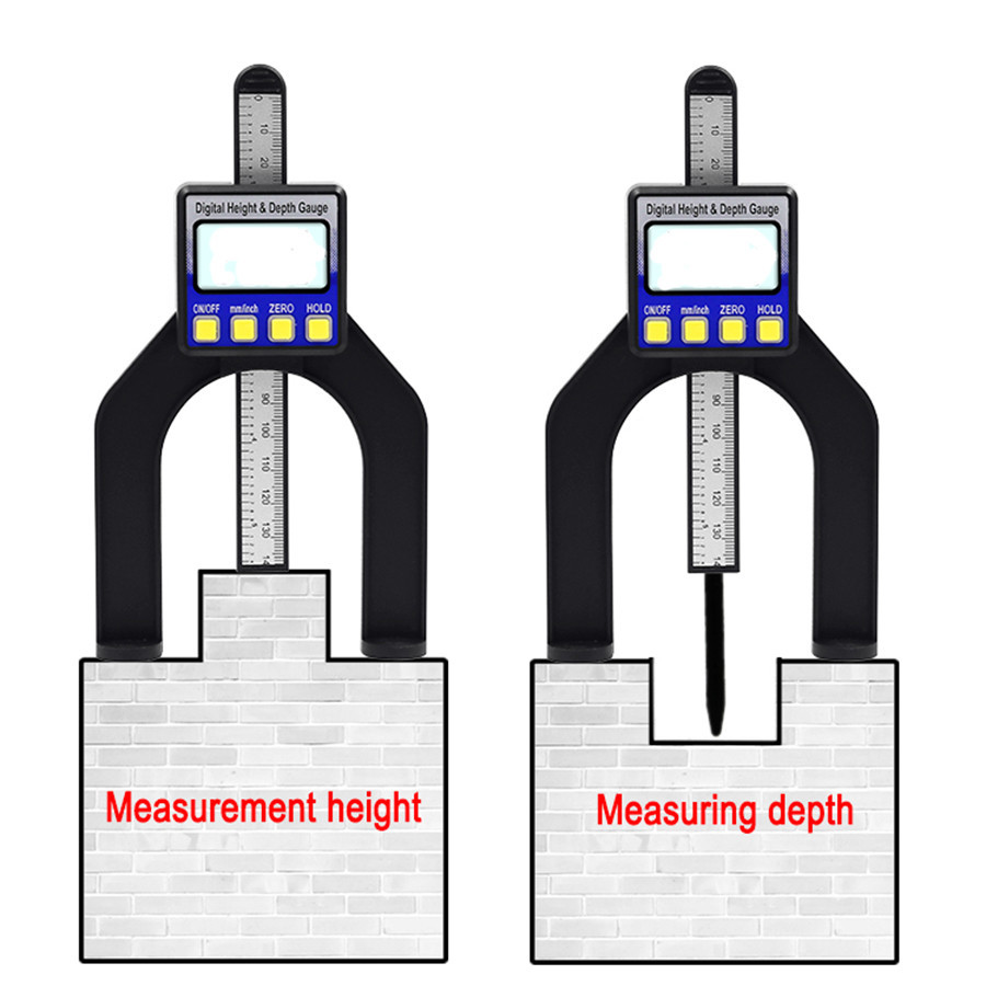 0-80mm Digital Depth height gauge Caliper Digital Tread Depth Gauge LCD ...
