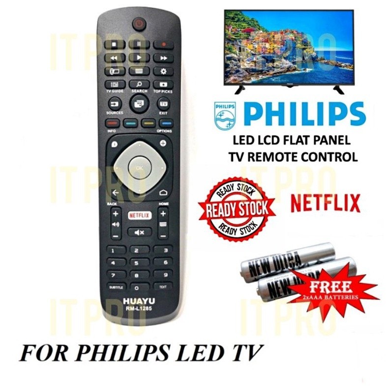 PRORM-L1285 L1285V Replacement SMART TV Remote Control For PHILIPS LED/LCD TV 3D NETFLIX ...