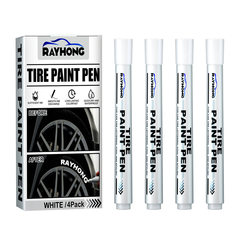 TMA-4 Pack White Marker Pen Tire Paint Marker Pen Waterproof Oil Based ...