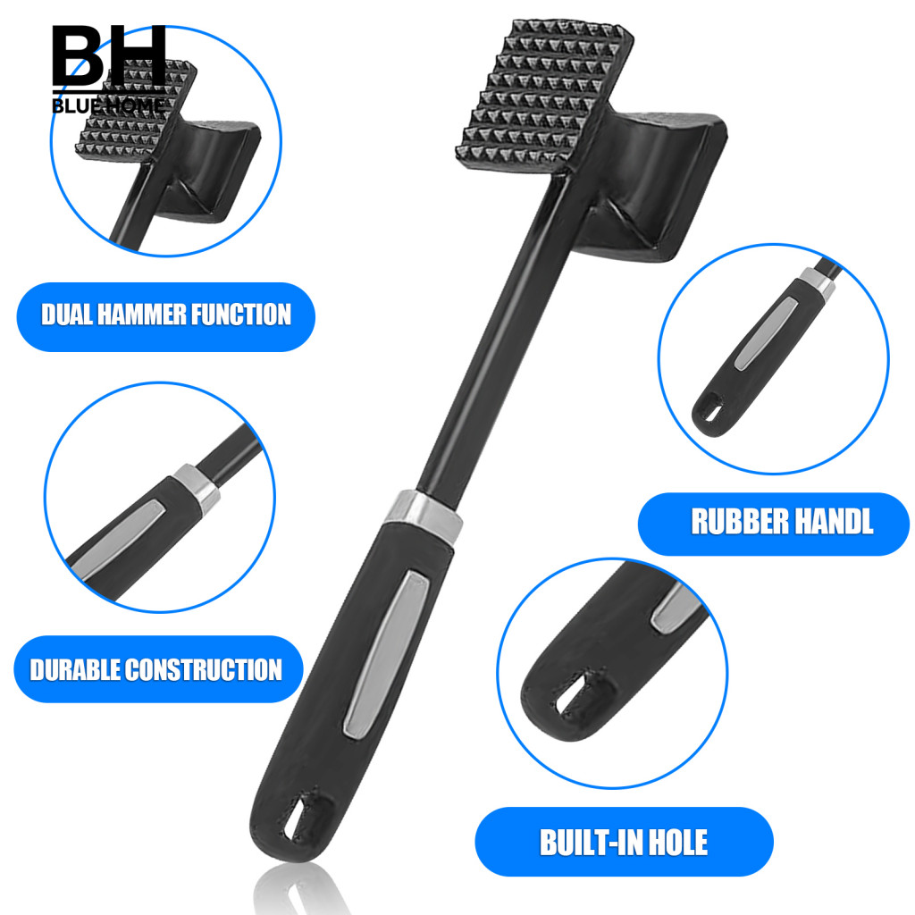 Heavy Duty Meat Mallet Steak Tenderizer Mallet Premium Dual-sided Meat ...