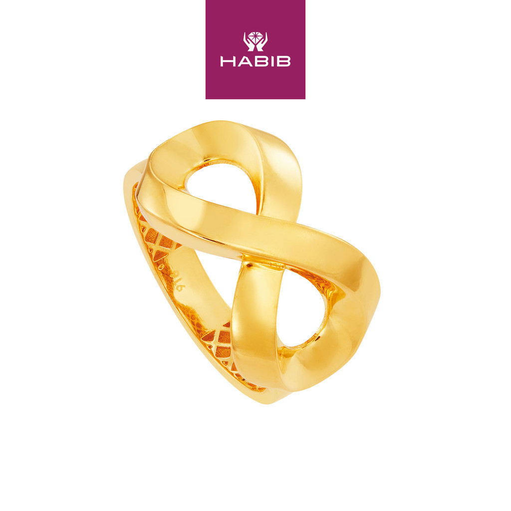 HABIB 916/22K Yellow Gold Ring HBR30124 | Shopee Malaysia