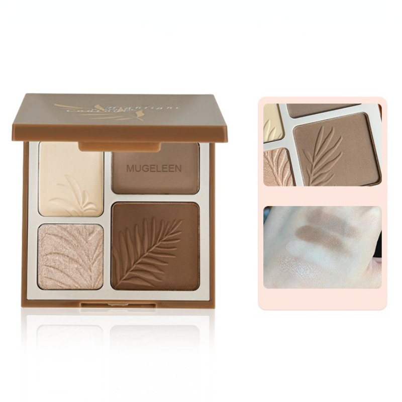 4 Colors Matte Highlighter Bronzers Palette Face Shading Grooming ...
