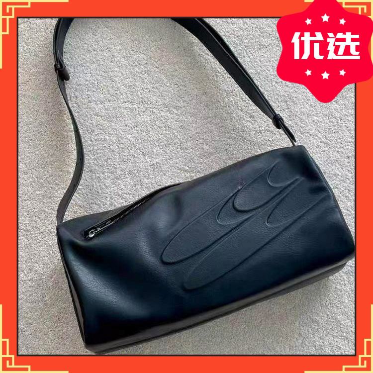 Cryingcenter Black Leather Toast Bag logo Crossbody Bag Crying Center ...