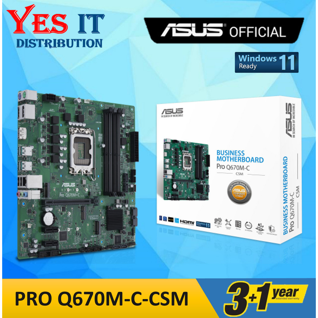ASUS Pro Q670M-C-CSM LGA 1700 Intel 12th Gen & Intel vPro mATX Business Motherboard | Shopee ...
