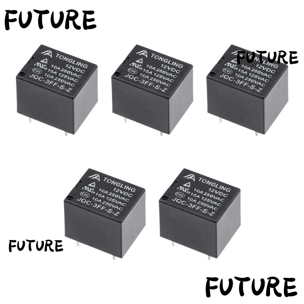 HL-FUTU 5pcs Electromagnetic Power Relay, DC 12V JQC-3FF-S-Z Power Relay, Smooth Plastic&Metal 5 ...