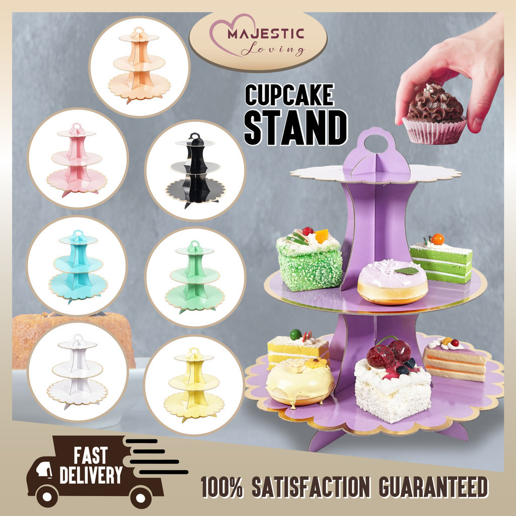 TRIPLE CAKE RACK 35CM+- / CUPCAKE STAND Cake Rack Board Rak Kek Tempat ...