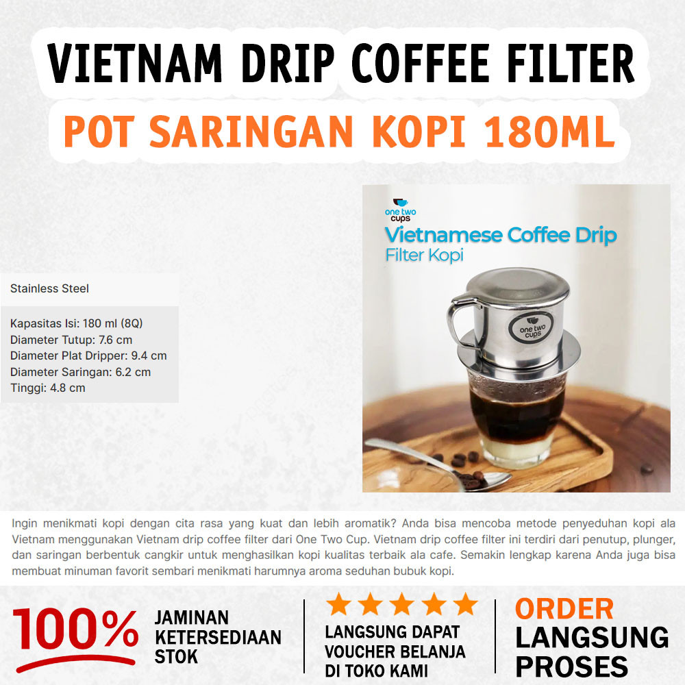 Vietnam Drip Coffee Filter Pot Coffee Filter 8Q 180ml | [Unit: One Two ...