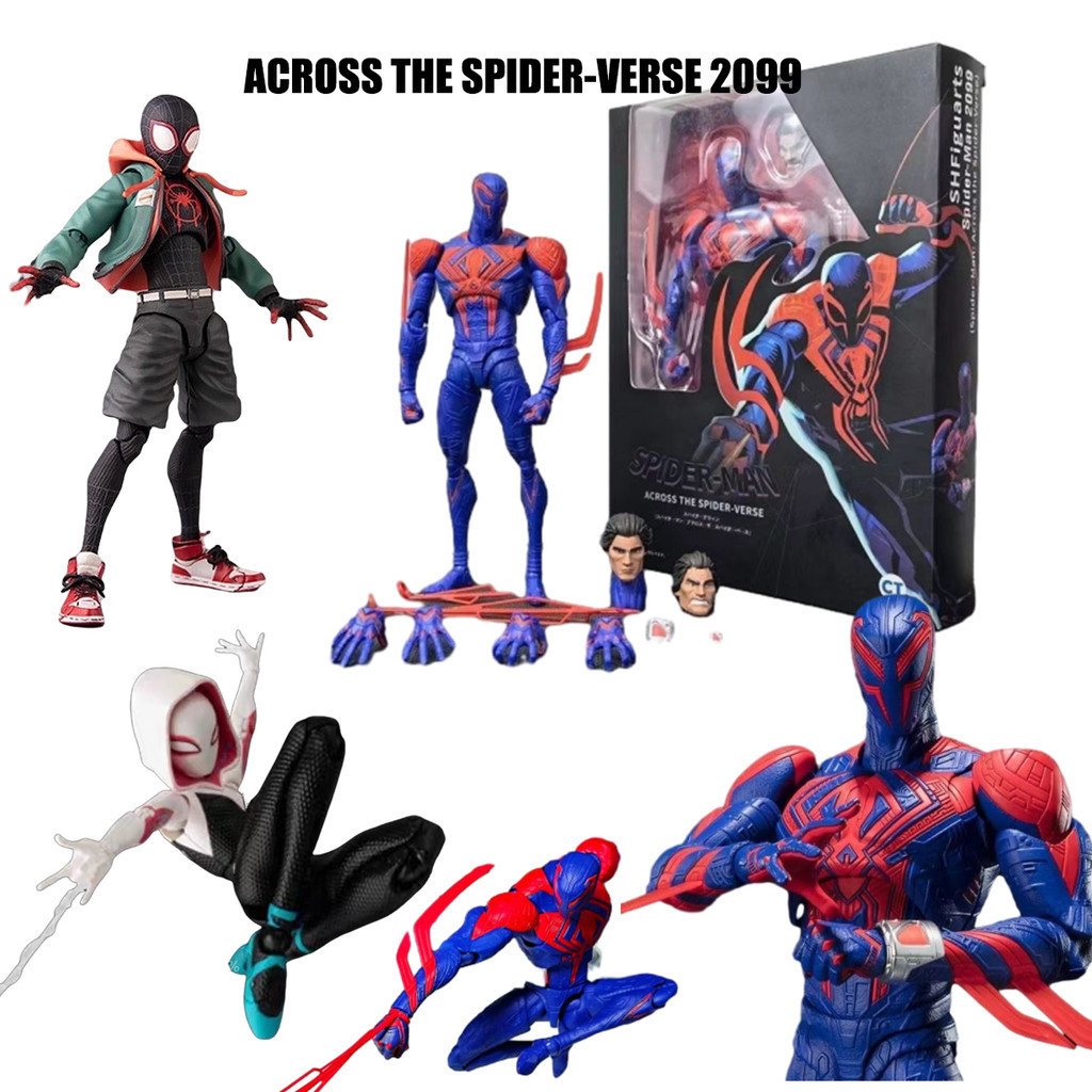 SHF SpiderMan 2099 Action Figure Miguel O'Hara Miles Morales Gwen Stacy ...