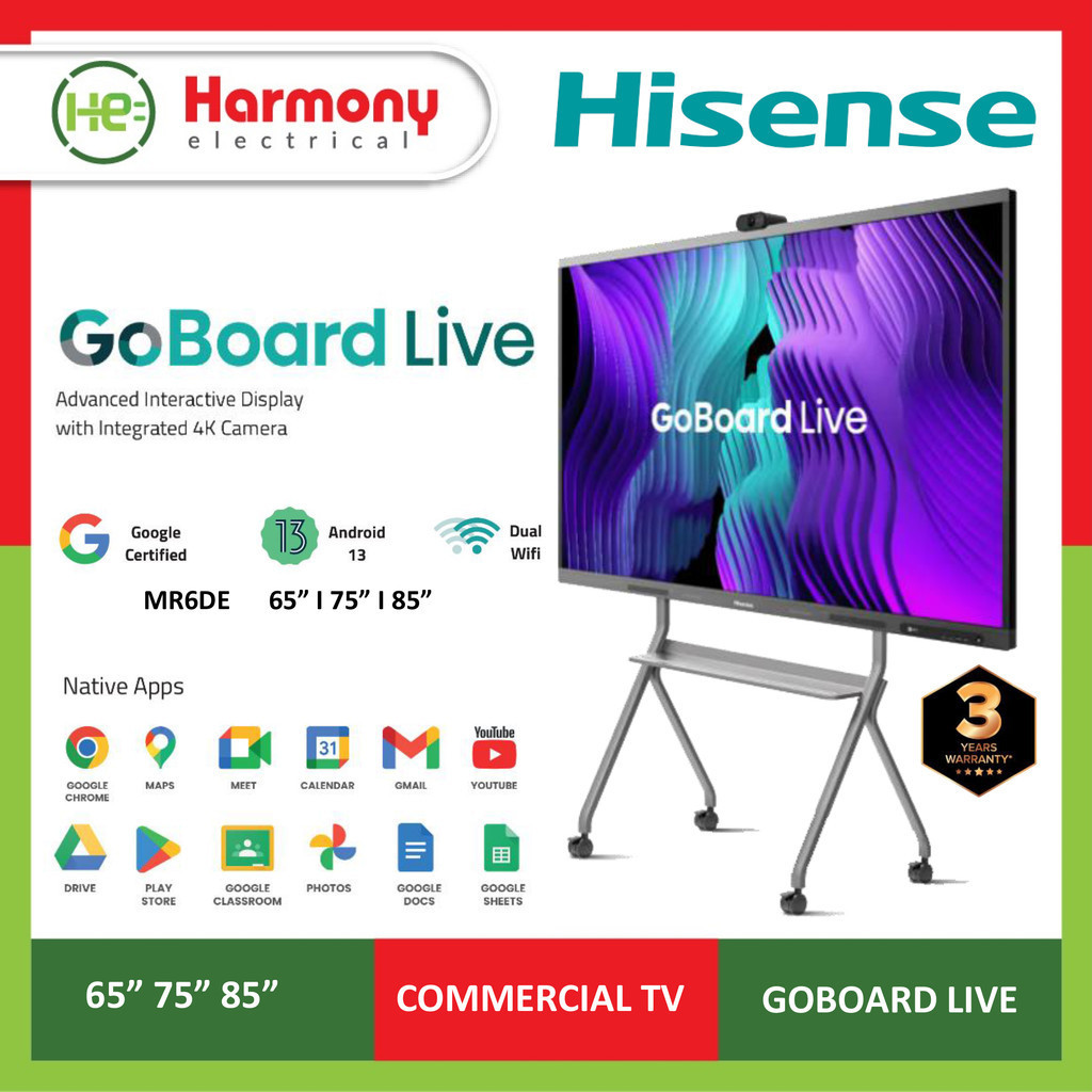 {PRE-ORDER} HISENSE 65" 75" 86" Commercial TV GoBoard Live 4K Camera ...