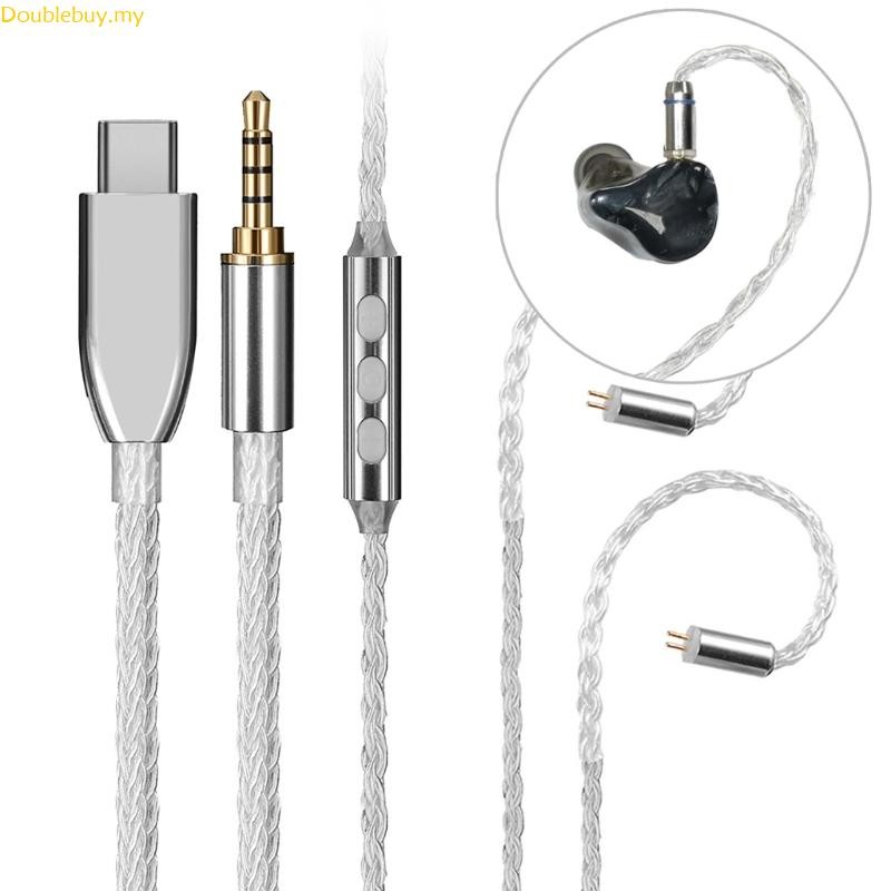 Doublebuy 2Pin 0 78mm Plug Headphone Cable 3 5mm Type-C 8Core Earphone ...