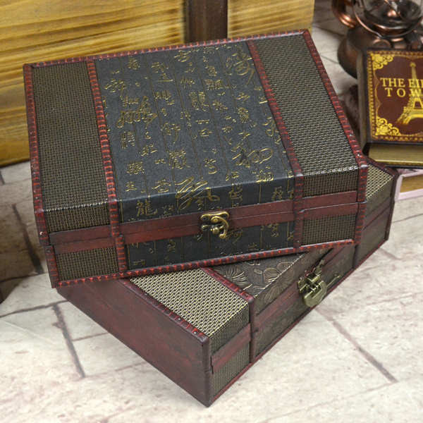 tabung kayu tabung kayu 5000 tabung duit A4 Large Book Box Antique ...