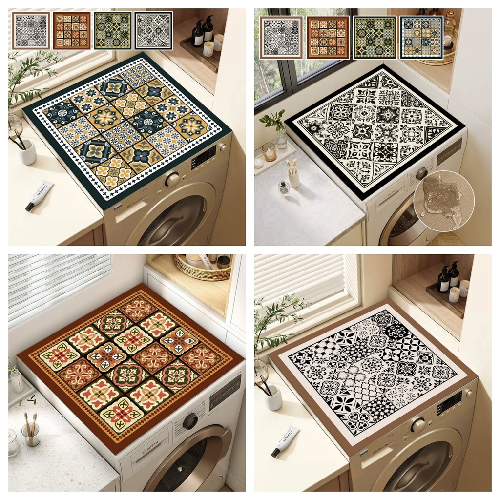 Retro Square Washing Machine Pad Dust Sheet Appliance Dust Proof Cover ...