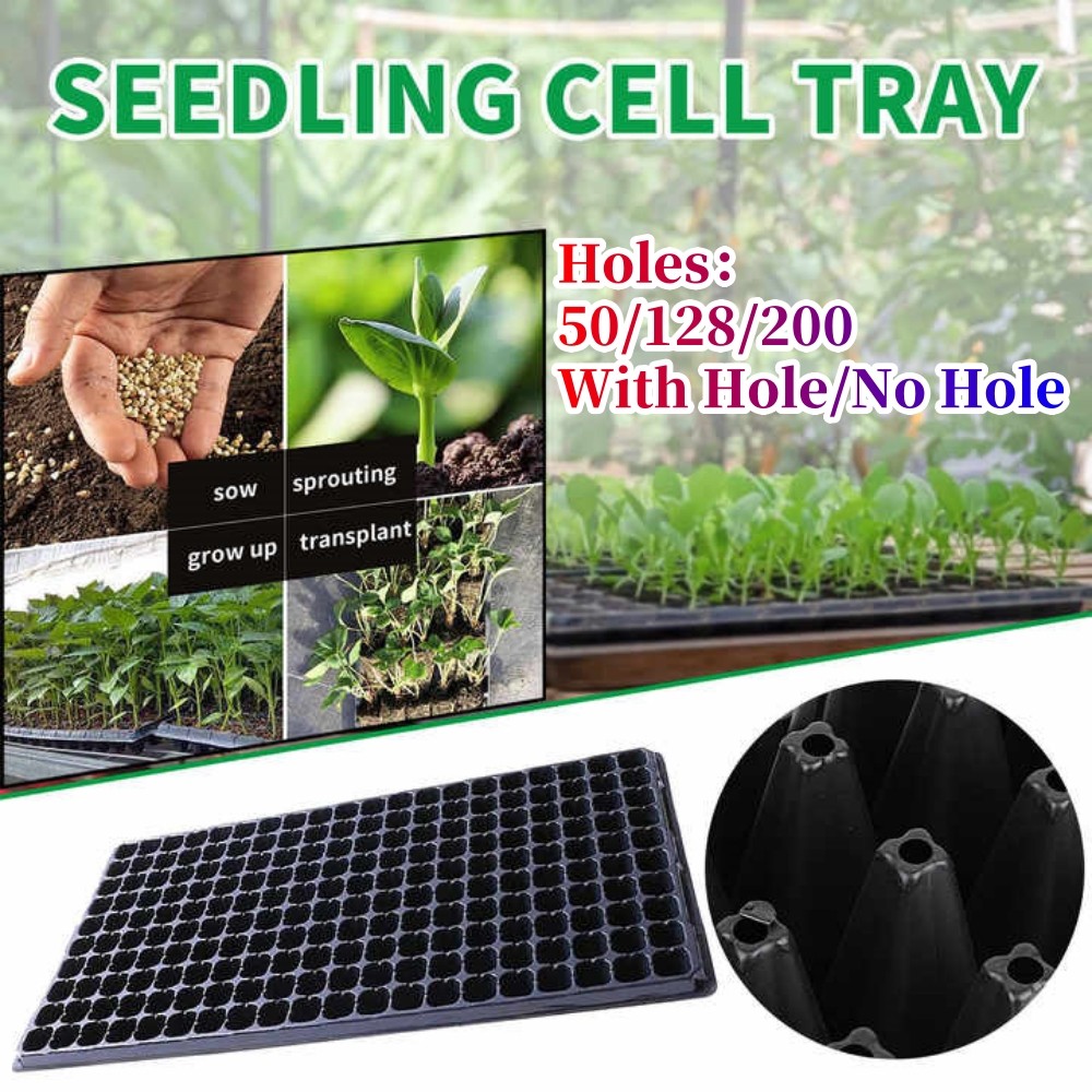 Seedling Tray 5pcs/10pcs 50 128 200Holes Plastic Nursery Tray Bekas ...