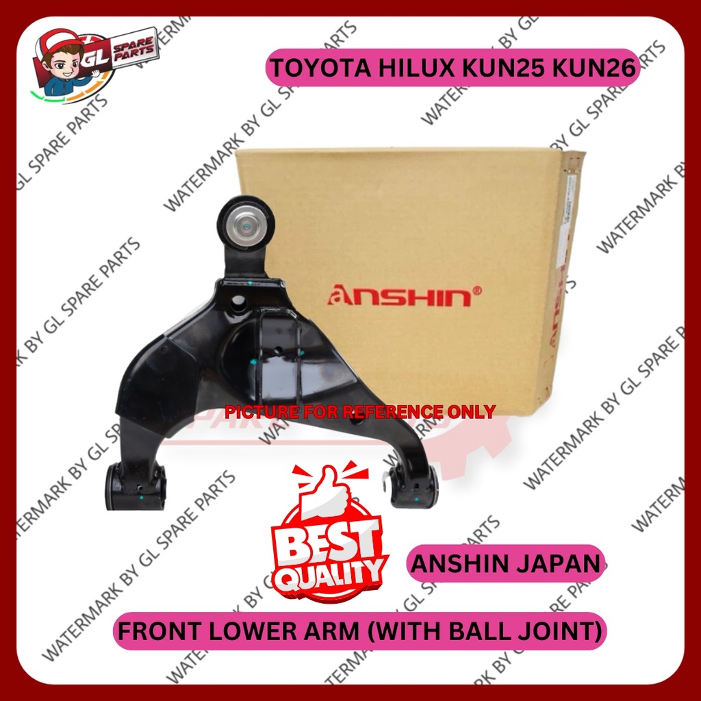 (ANSHIN JAPAN) FRONT LOWER ARM TOYOTA HILUX KUN25 KUN26 (WITH BALL ...
