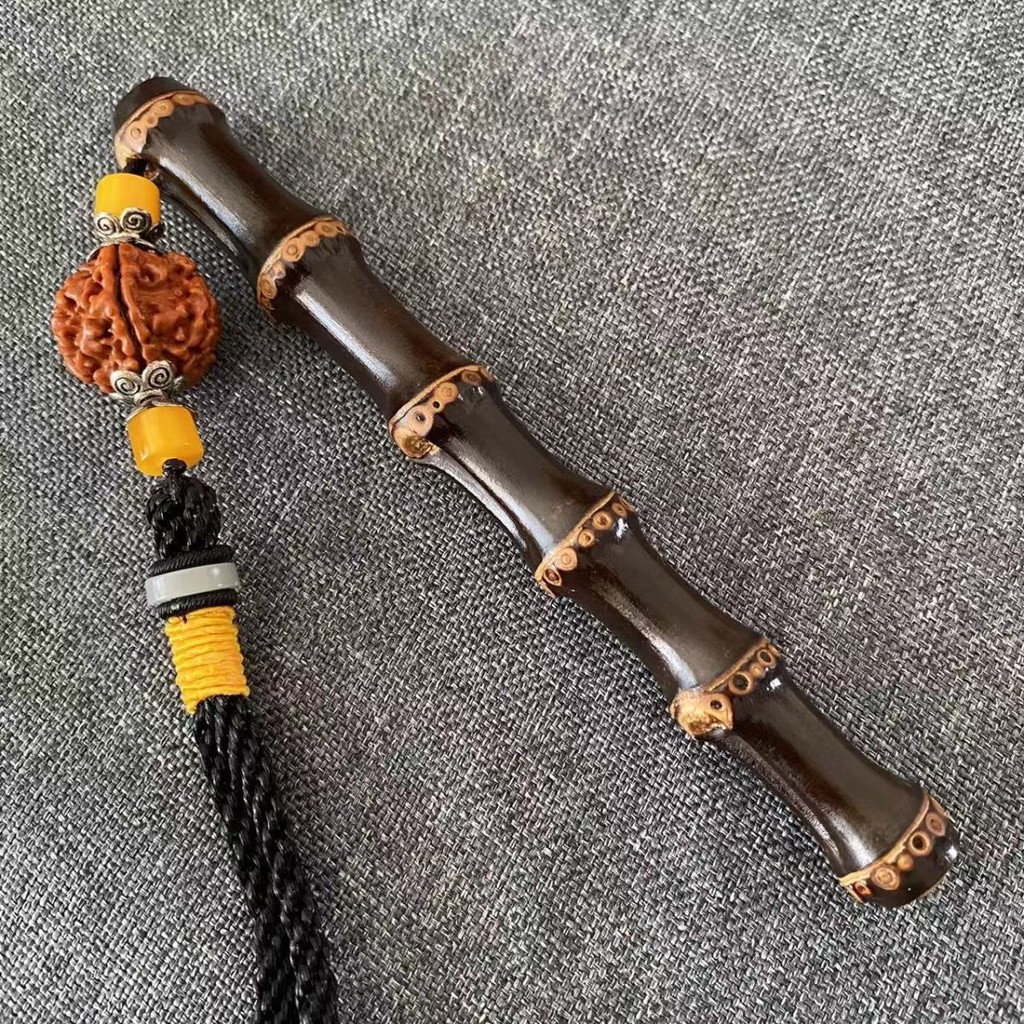 1361 Person Collection Purple Bamboo Root Handle Piece Wenwan Wisteria ...