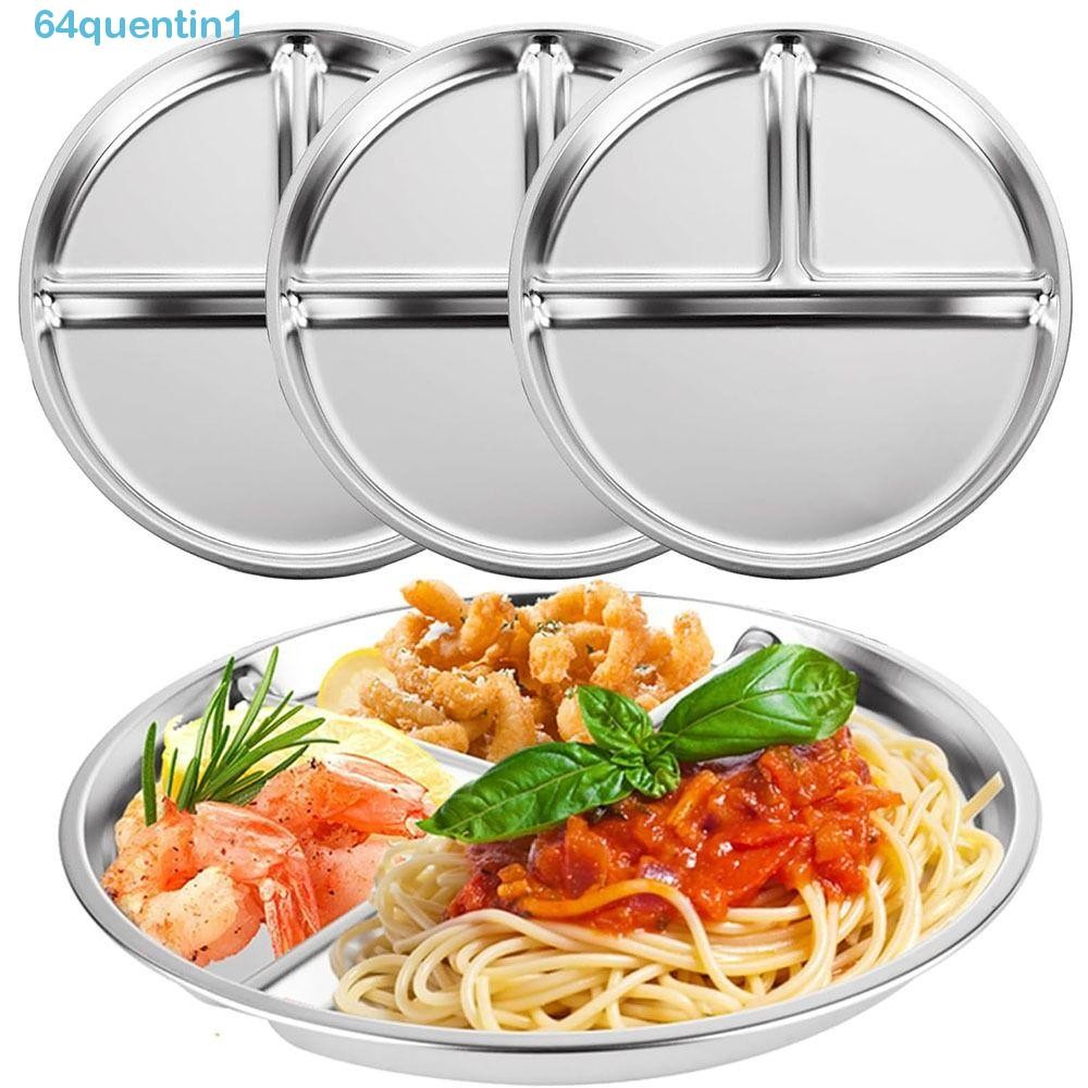 QUENTIN1 Portion Control Plate, Unbreakable Reusable Divided Dinner ...