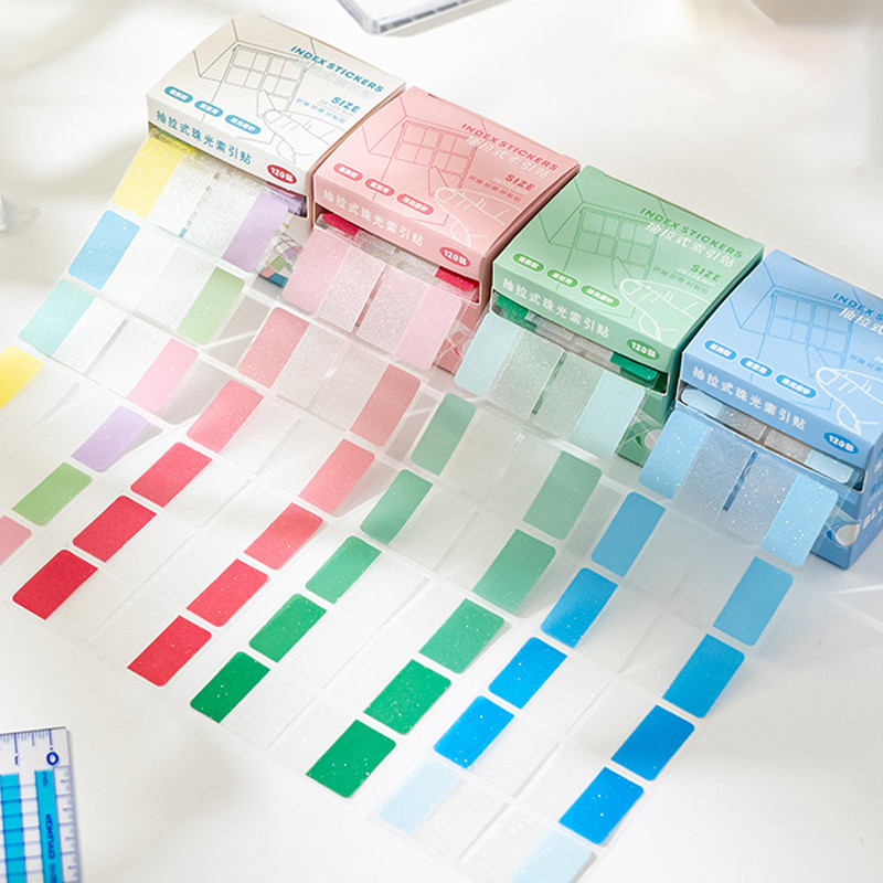 120Pcs Creative Gradient Color Pearl Index Sticker Set Large Capacity ...