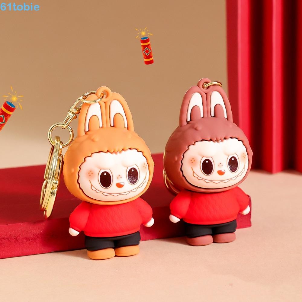 TOBIE Labubu PVC Pendant, Cartoon Backpack Charms Labubu Doll Keychain ...