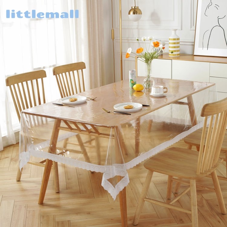 [LLMA] Lace Clear Tablecloth Transparency PVC Table Cloth Waterproof ...