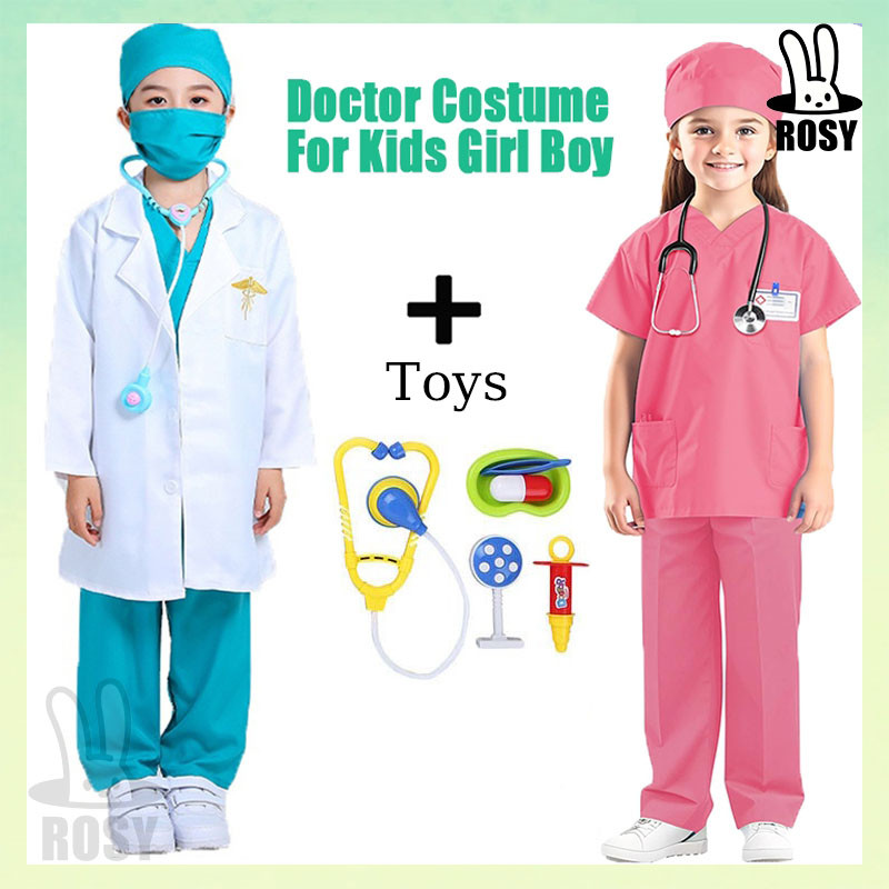 Doctor Costume for Girls Nurse Uniform Surgical Gown Doctor Outfit ...