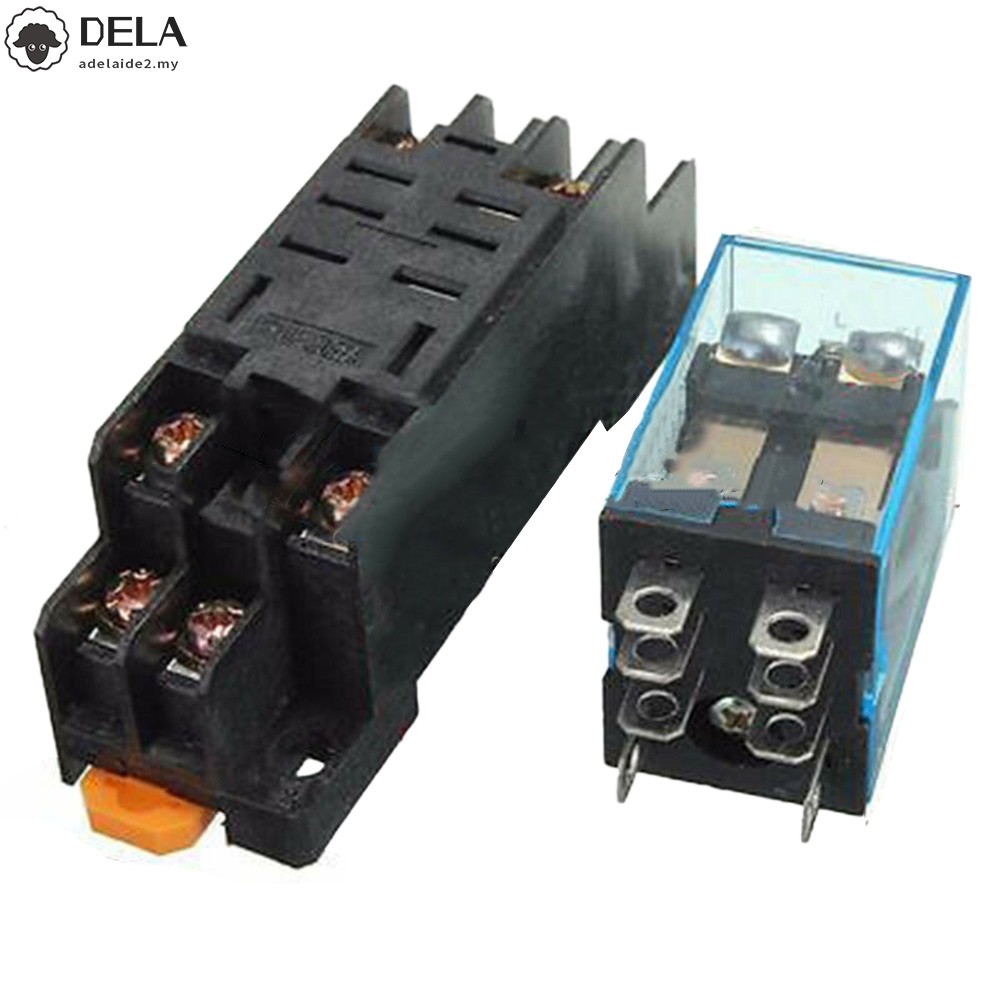 [DELA] LY2NJ DIN Rail Small Electromagnetic Relay Coil Power Relay DC12V DC24V AC24V AC110V ...