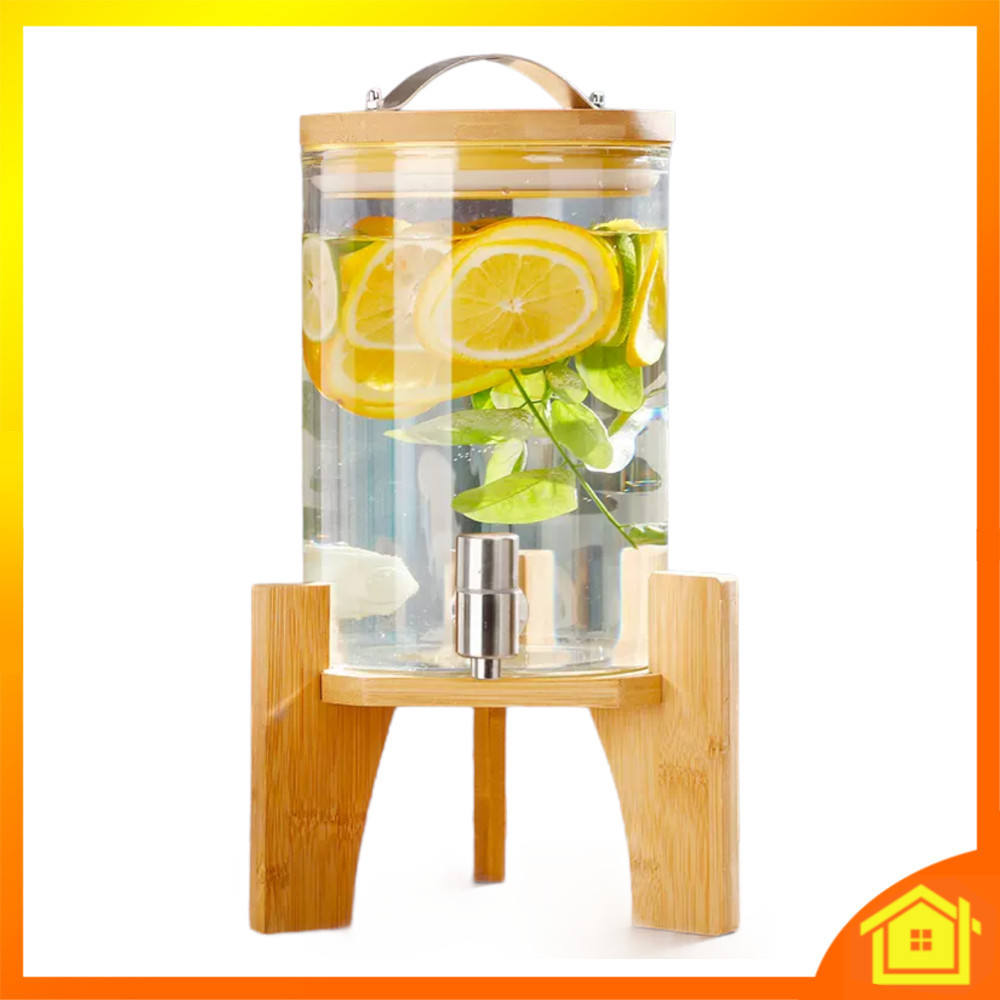 Water Dispenser Bamboo Chair Airtight Cold Juice Bottle Storage Party ...