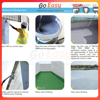 PENTENS T200 Pro Fiber Ultimate Waterproofing Coating 5KG / Roof ...