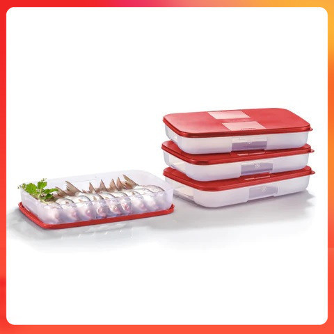 Tupperware Freezermate Essential Set Red Merah Freezer Mate 550ml 650ml ...