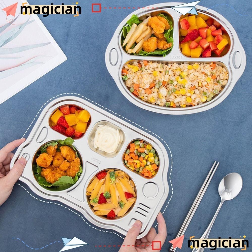 MAGIC Toddlers Plate, Storage Tray Kid Feeding Mat Baby Stainless Steel ...