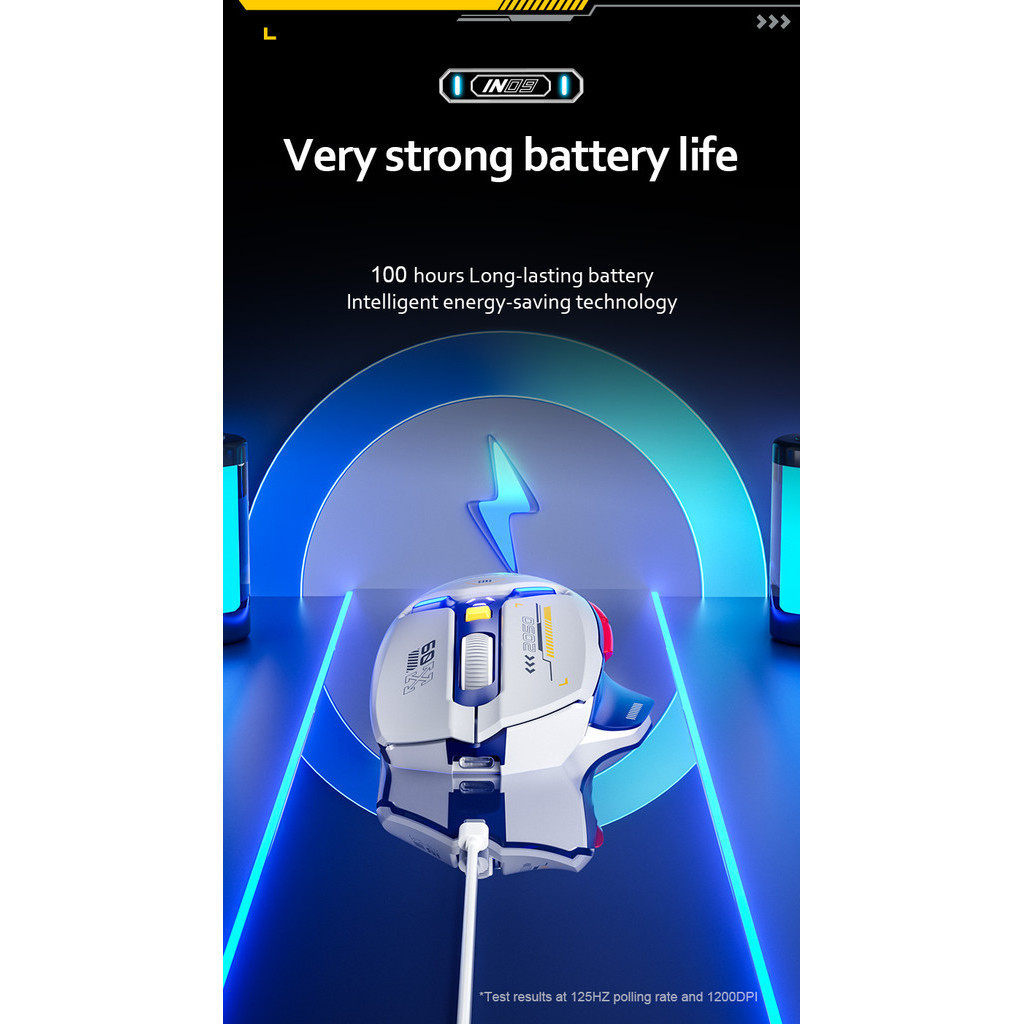 Inphic IN9 Tri-Mode Wireless Mouse Rechargeable RGB Gaming Mice ...