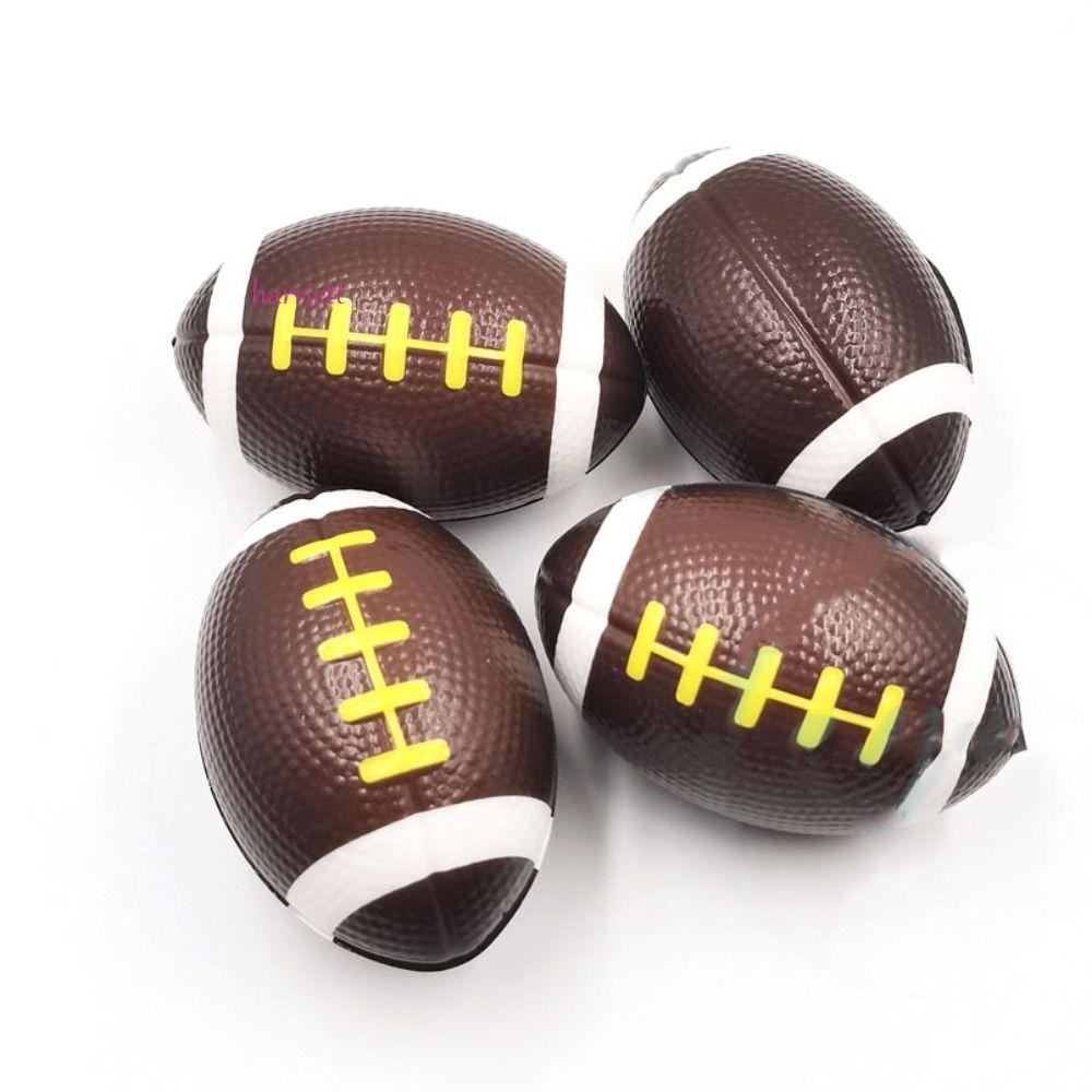HARRIETT 4Pcs Soft American Rugby, Mini Brown Sports Rugby Football ...