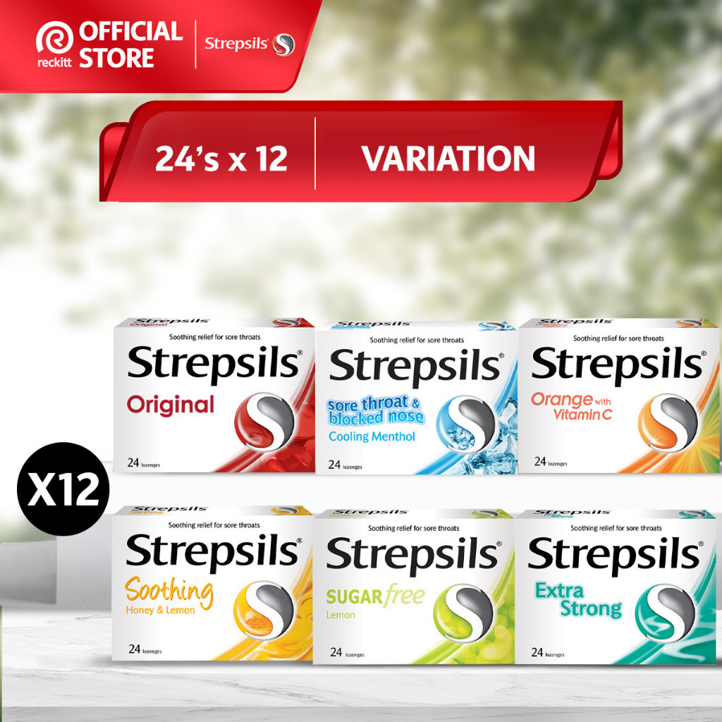 [Bundle of 12] Strepsils Sore Throat Relief - Ori/Cool/Extra Strong ...