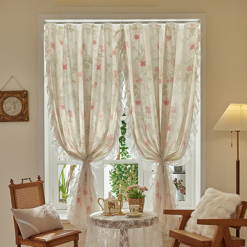 Hari Raya Window Curtain Solid Color Translucent Fabric Window Gauze ...