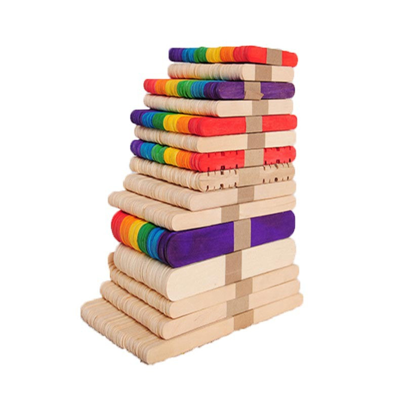 W2A4 Wooden Ice Cream Stick 50pcs Ice cream stick popsicle stick color ...