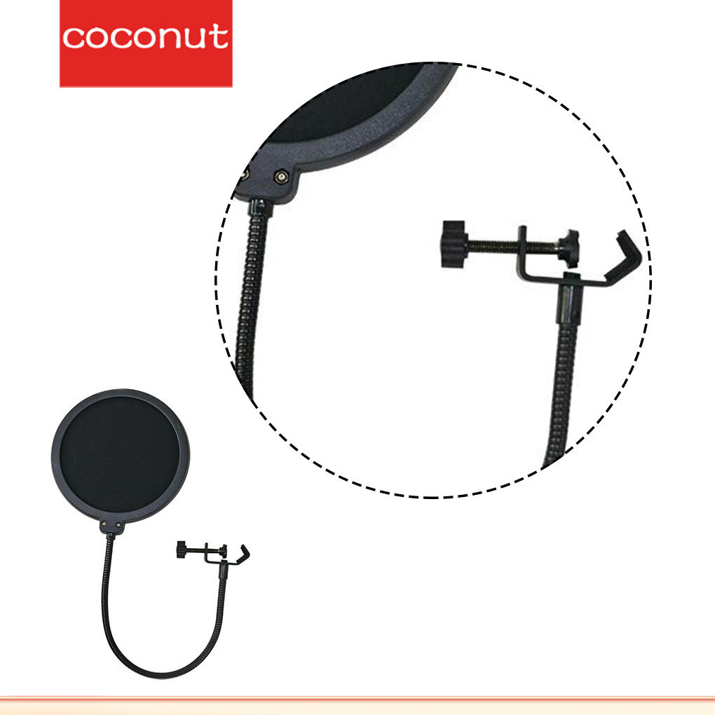 【Coco】Carbon Steel Microphone Pop Filter 360 Mic Mounting Clip Degree ...
