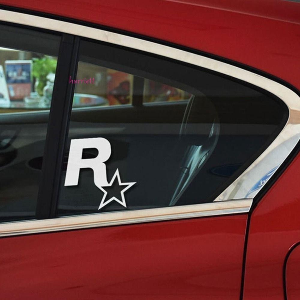 HARRIETT Car Stickers Rockstar, Self Adhesive Easy Install R Star ...