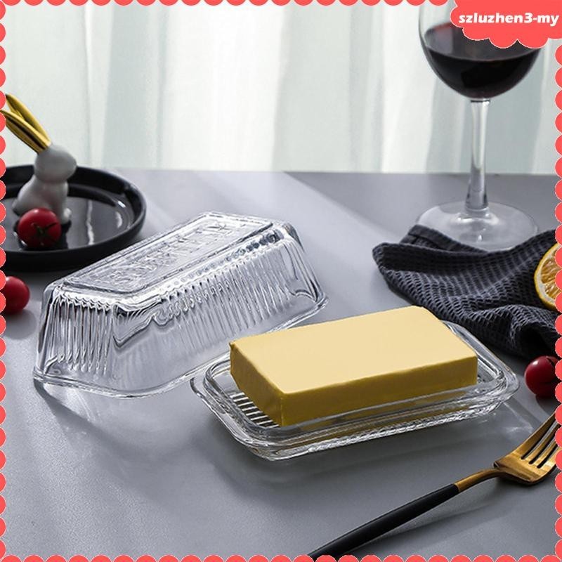 [SzluzhenbcMY] Butter Dish with Lid Butter Jar Glass Transparent ...