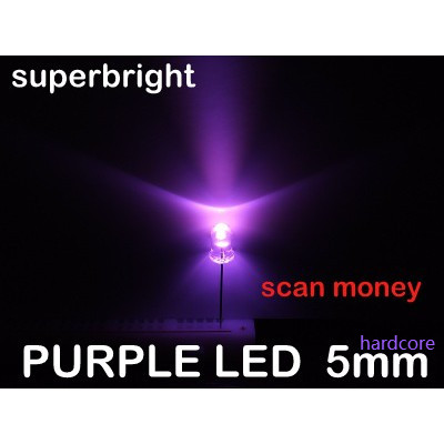 LED 5mm purple UV 3.0V 3.7V Ultraviolet Emitting Diode F5 high power ...
