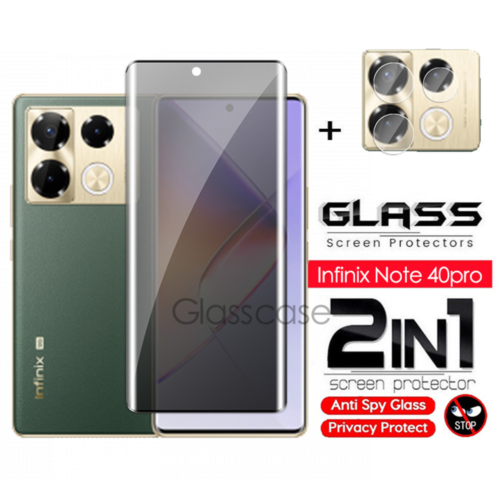 2 IN 1 Privacy Screen Protector Tempered Glass For Infinix Note 40 pro ...
