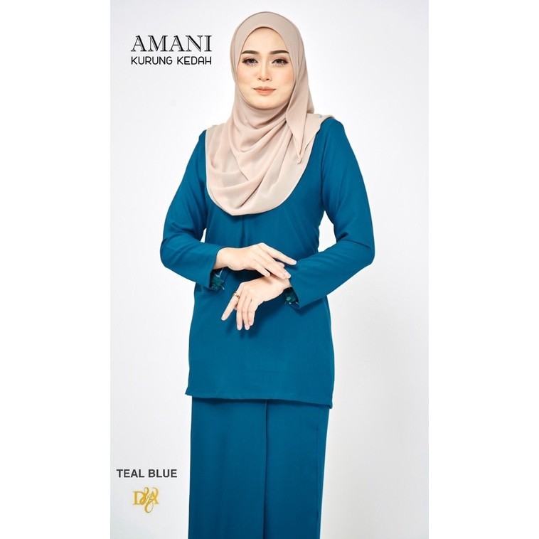 BAJU KURUNG KEDAH POKET KLASIK BAJU RAYA 2024 TEAL BLUE NAVY BLUE ROYAL ...