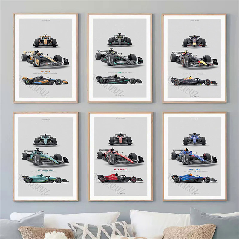 2023 F1 Team Racing Car Poster Aesthetics Motorcycle Helmet Formula 1 ...