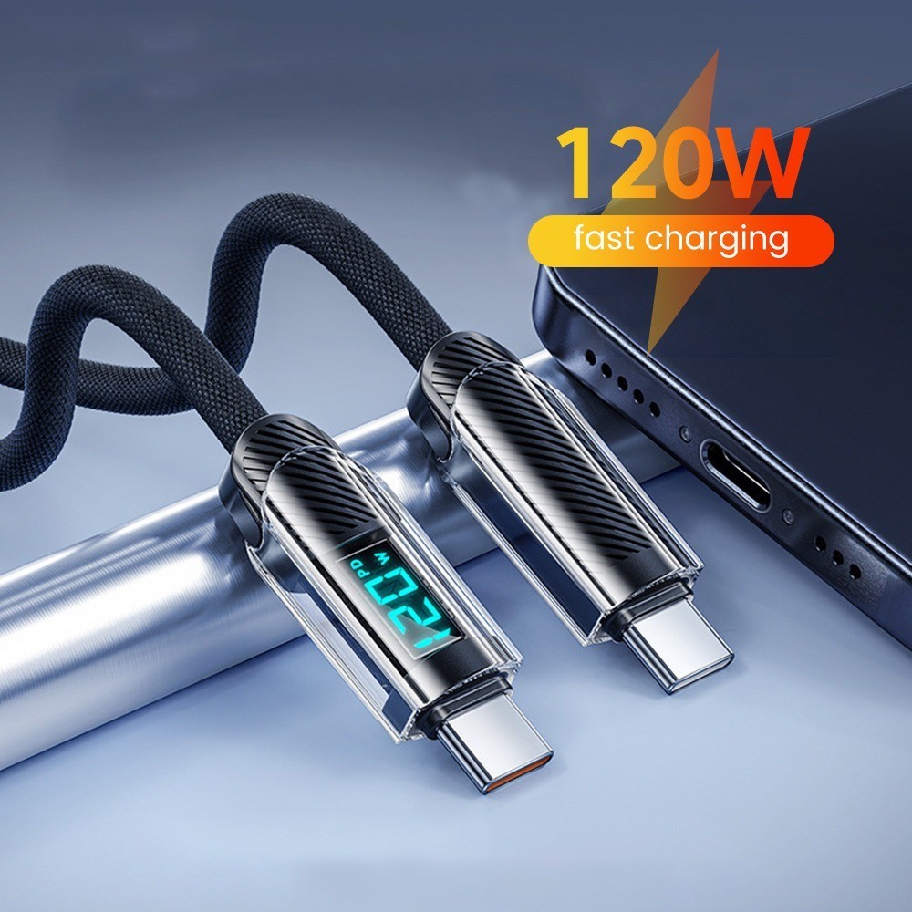 USB Type C to USB C Digital Display Charging Cable 120W PD Fast Charger ...