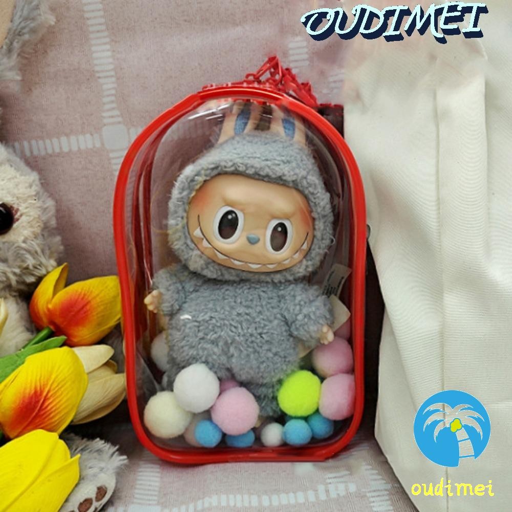 OUDIMEI Labubu Doll Storage Bag, Love Keychain Transparent Labubu ...