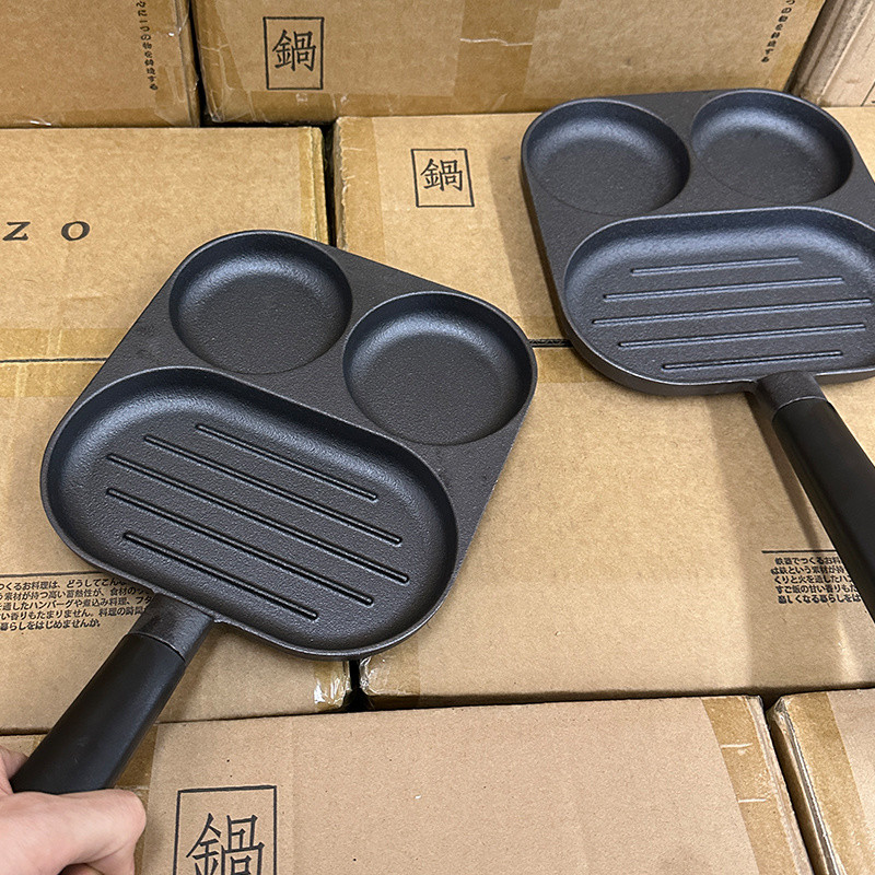 Pintu keluar telur dadar besi tuang Jepun alat hebat stik kuali goreng ...
