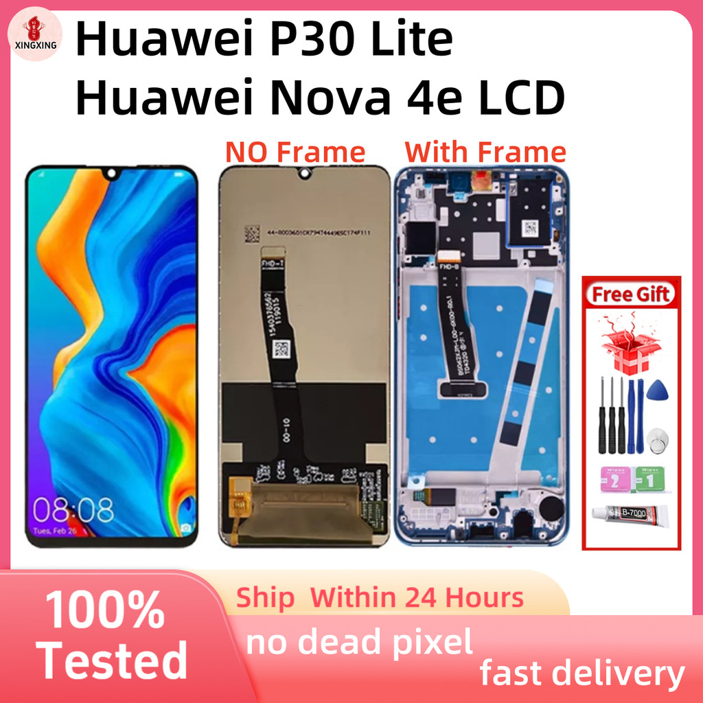 For Huawei P30 Lite / Huawei Nova 4e LCD Display Screen With Frame ...