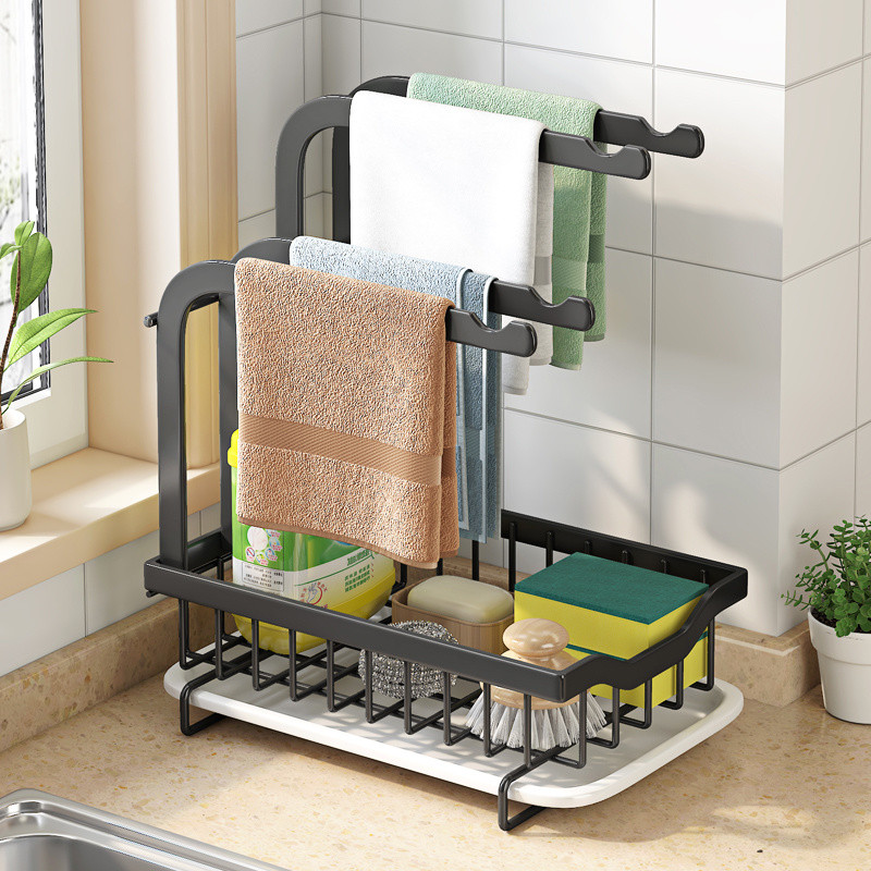 [6.5,000 People Collection] Kitchen Rag Rack Perforation-Free ...