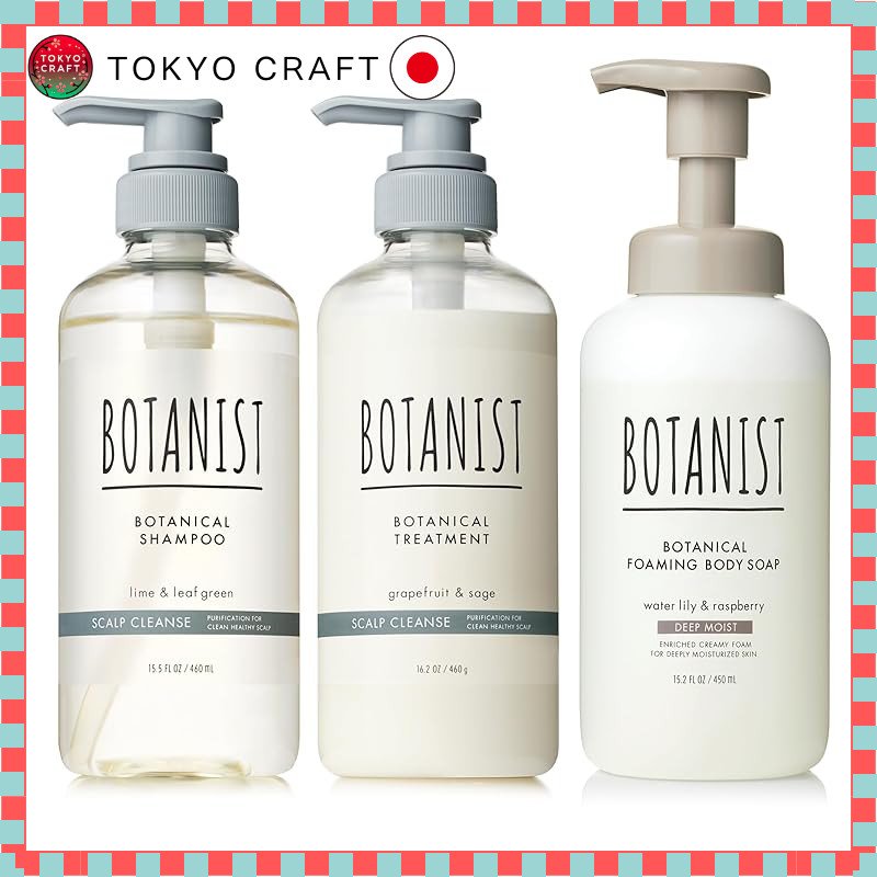 【direct from Japan】 BOTANIST Shampoo, Conditioner, and Foaming Body Soap 3-Piece Set - Various ...