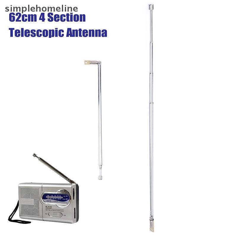 SLMY 62cm 4 Section Metal Full-Channel Am Fm Radio Telescopic Antenna ...